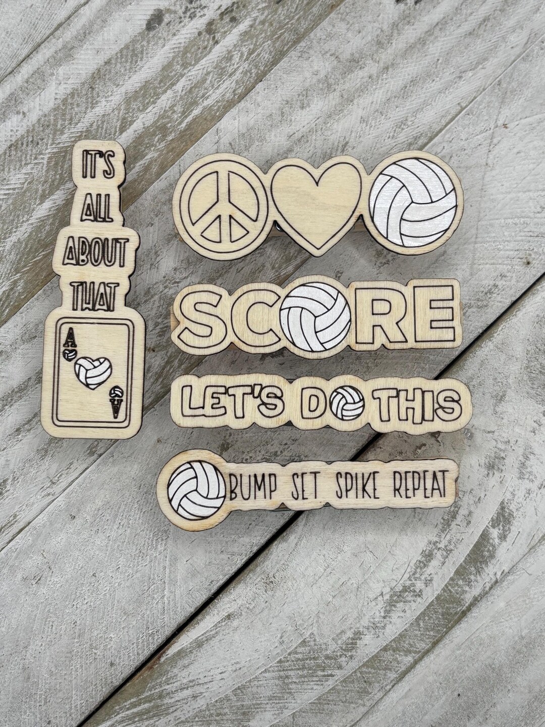 Set of 5 Volleyball Spirit Clips/pins - Etsy