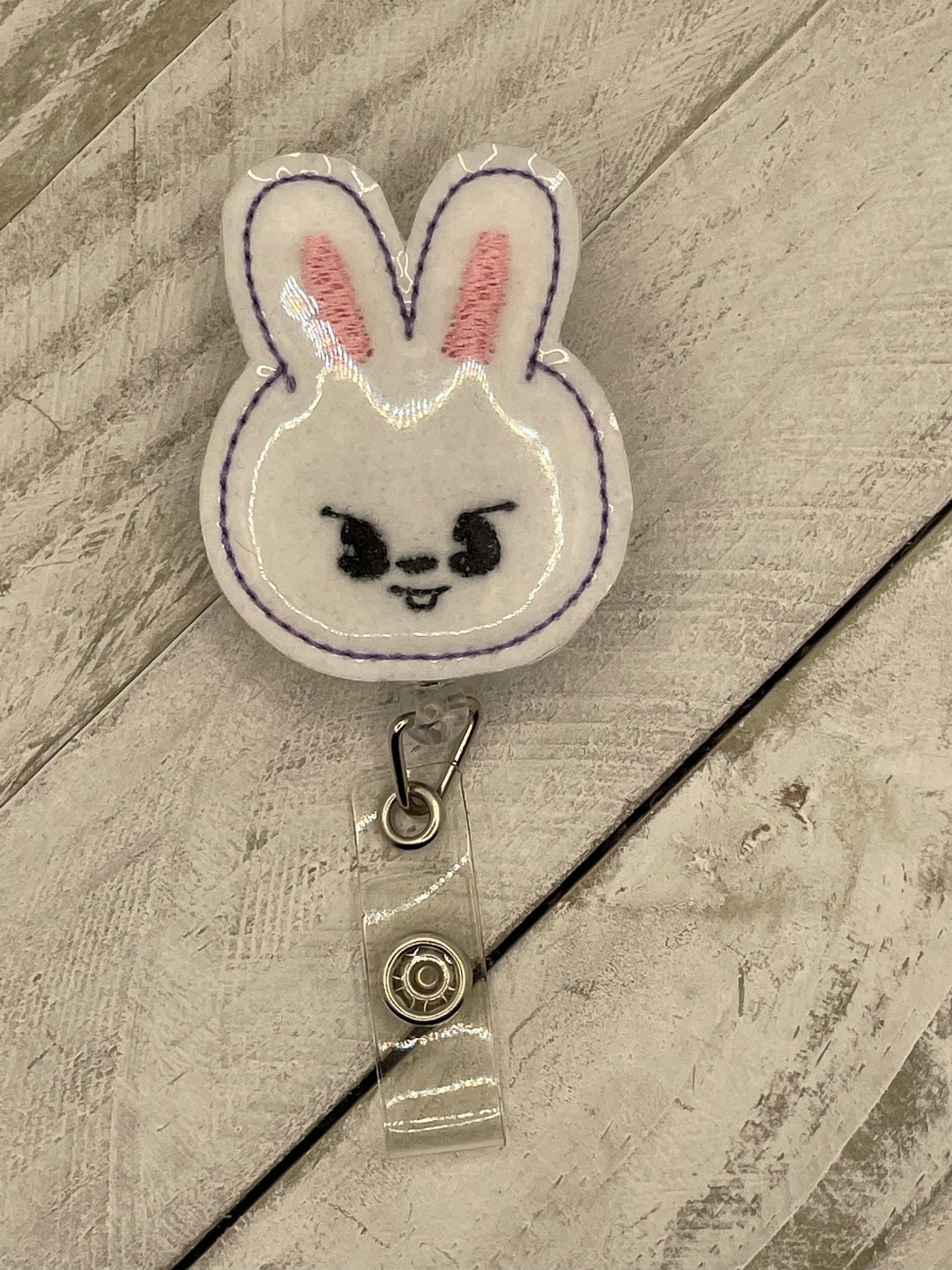 SKZOO Inspired Rabbit Badge Holder - Etsy