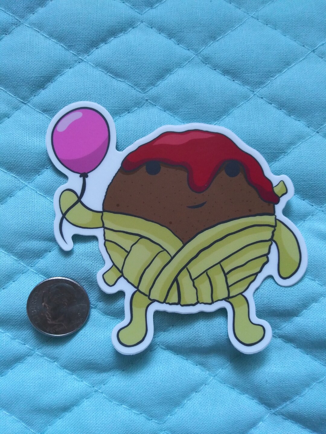 Autocollant! Nourriture de fête - Happy Detailed Spagoot et Meatball ...