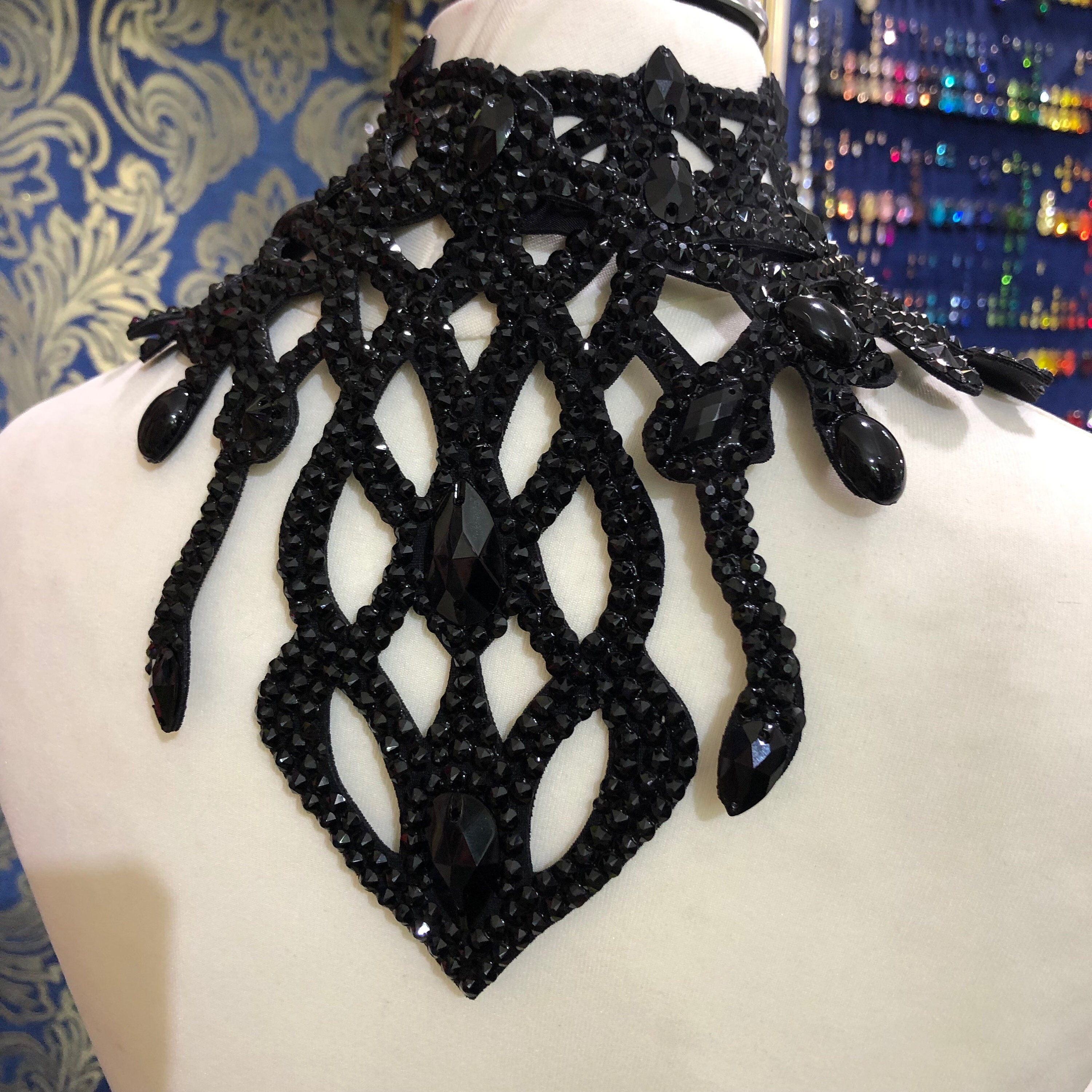 Exclusive Necklace for Ballroom Dancers, Ballroom Necklace Jet Color ...