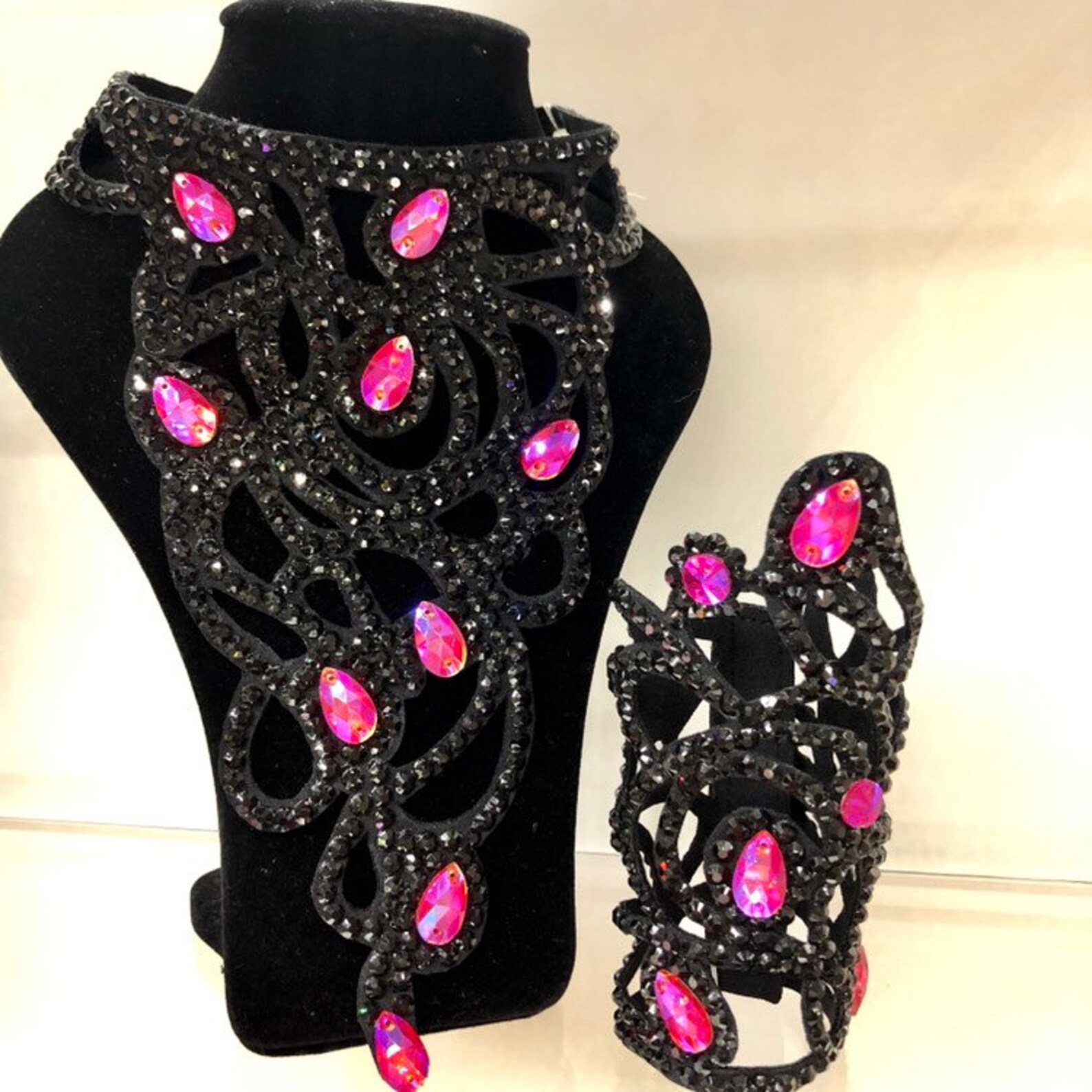 Exclusive Necklace for Ballroom Dancers, Ballroom Necklace Jet Color ...
