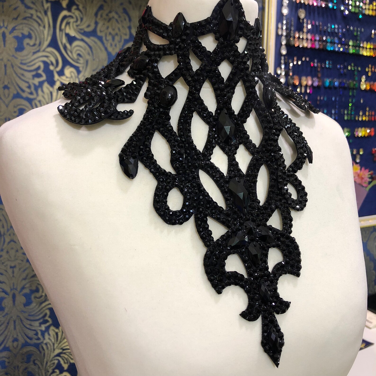Exclusive Necklace for Ballroom Dancers, Ballroom Necklace Jet Color ...