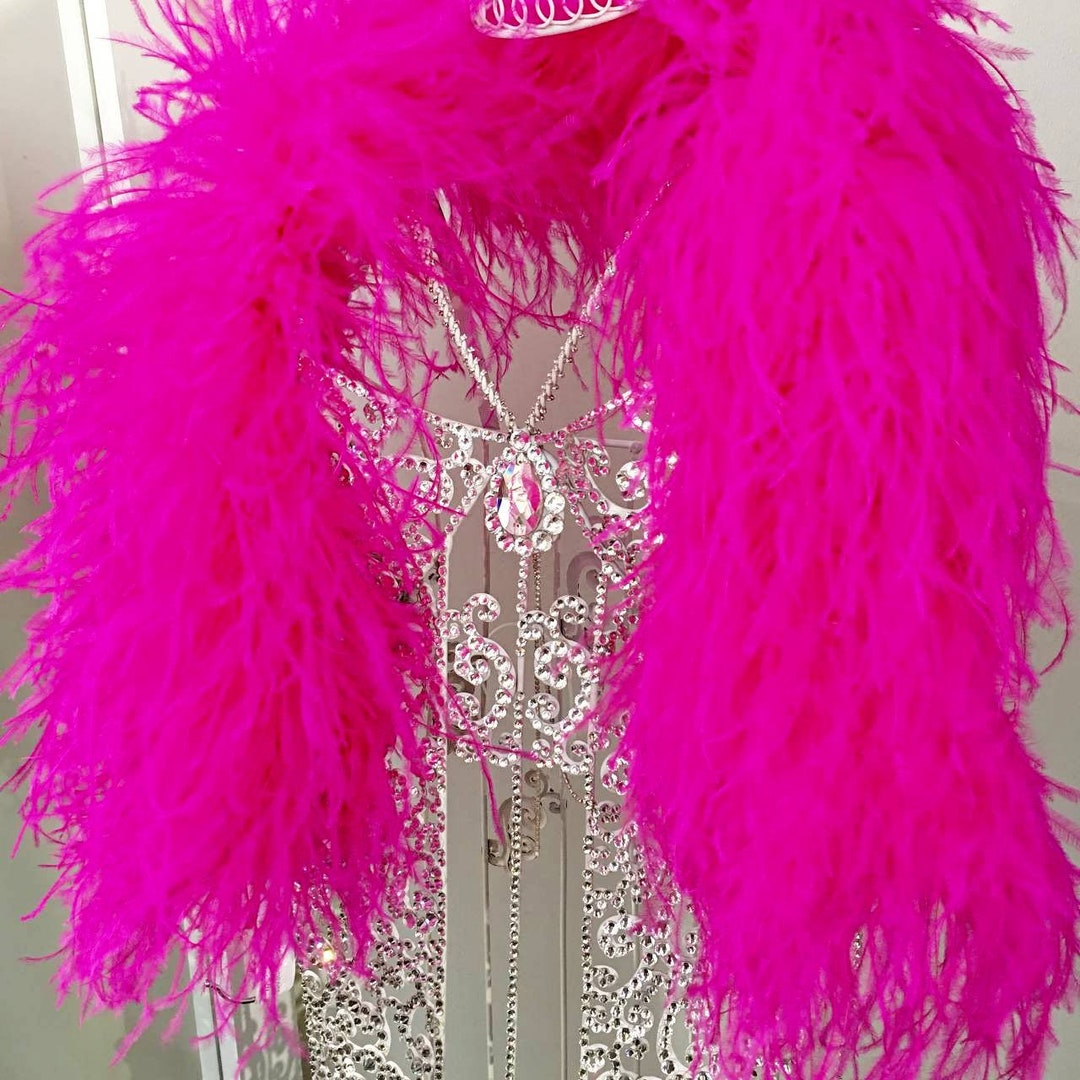 High Quality Ostrich Feather Boa, Color Fuchsia Six Ply, TM "glamora ...