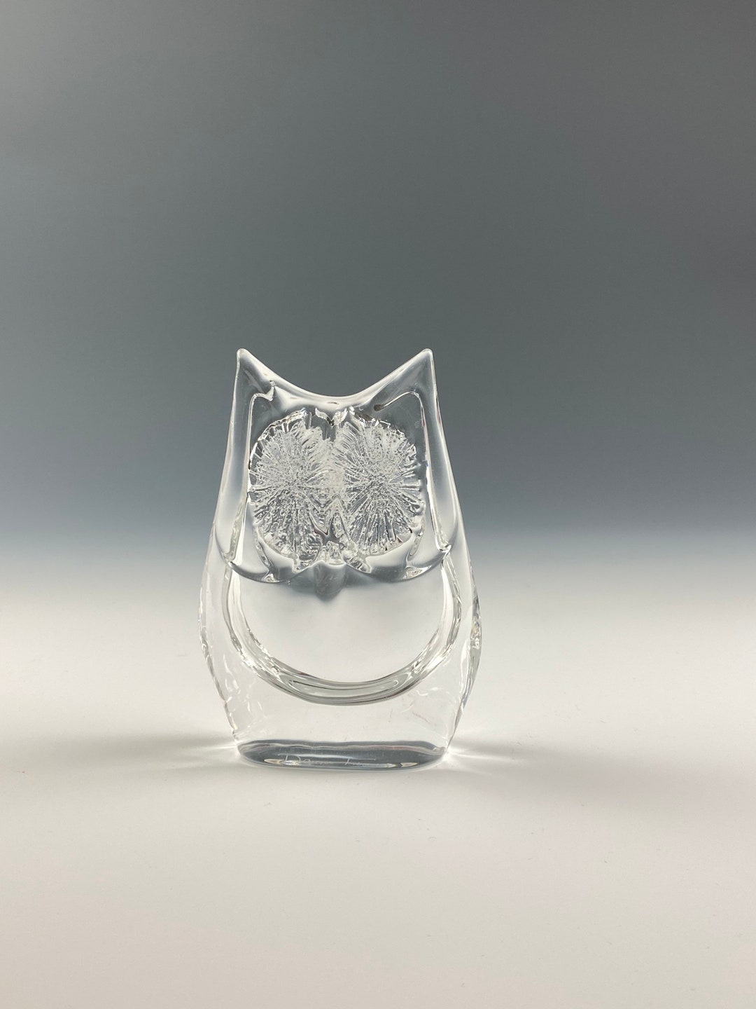 Vintage Daum French Crystal Owl Large Figurine/ Paperweight - Etsy