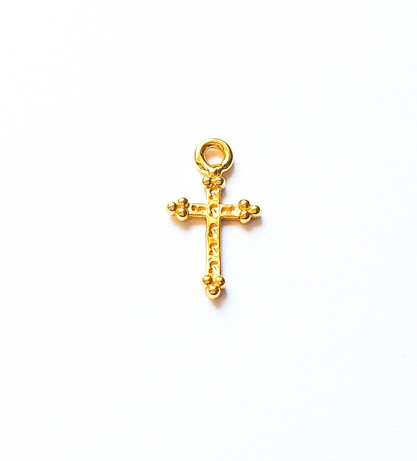 Gold Cross Charm - 1 Piece - Gold Cross Pendant - Dainty Cross Charm ...