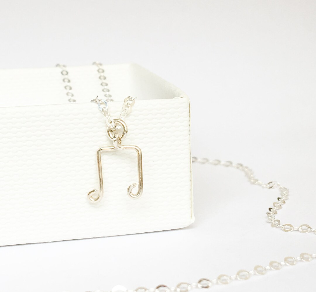 Music Note Pendant Charm, Gold Handmade Music Charm, Silver Music Note ...