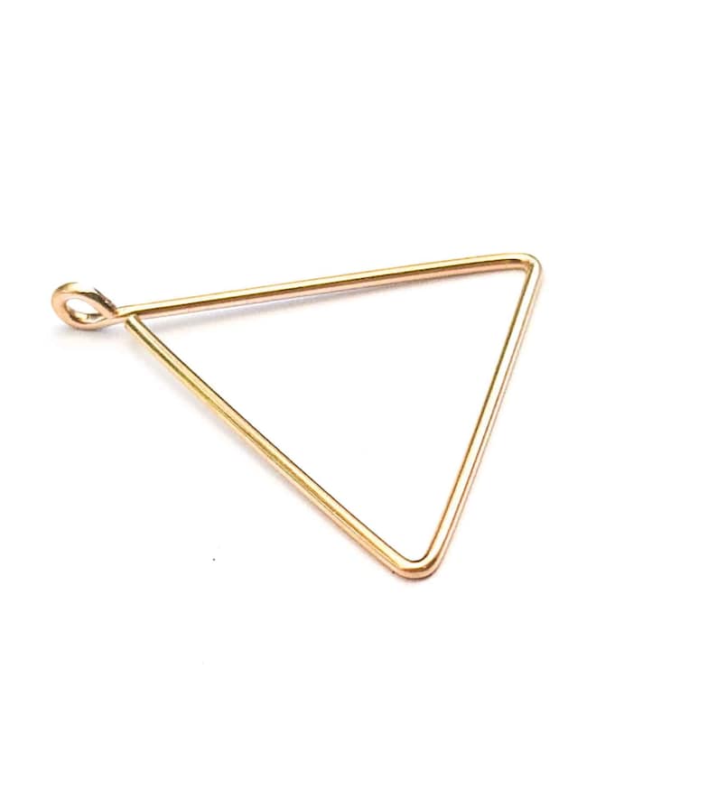 Handmade Triangle Charm 14k Gold Filled Sterling Silver Necklace Charm ...