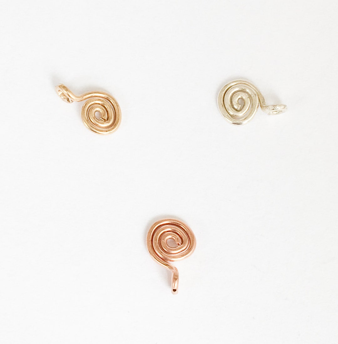 Spiral Pendant Charm, Gold Spiral Charm, Silver Swirl Charm, Rose Gold ...