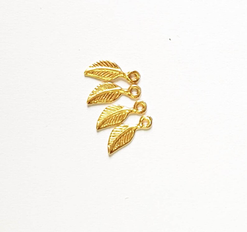 Tiny Gold Filled Leaves 4 Pcs Tiny Leaf Charm Leaf - Etsy