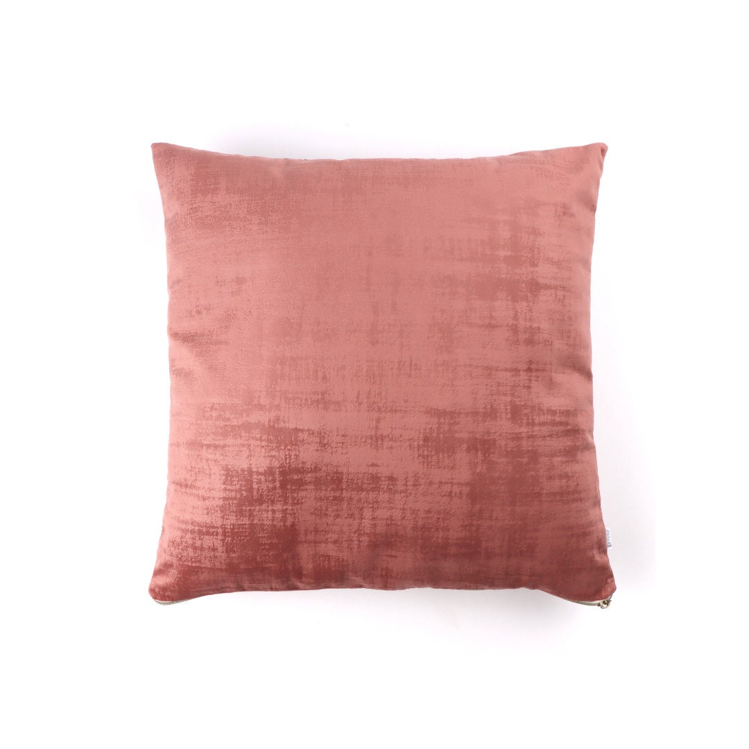 Rouge Blush Pink Textured Velvet Cushion Cover With Exposed Zipper - Etsy