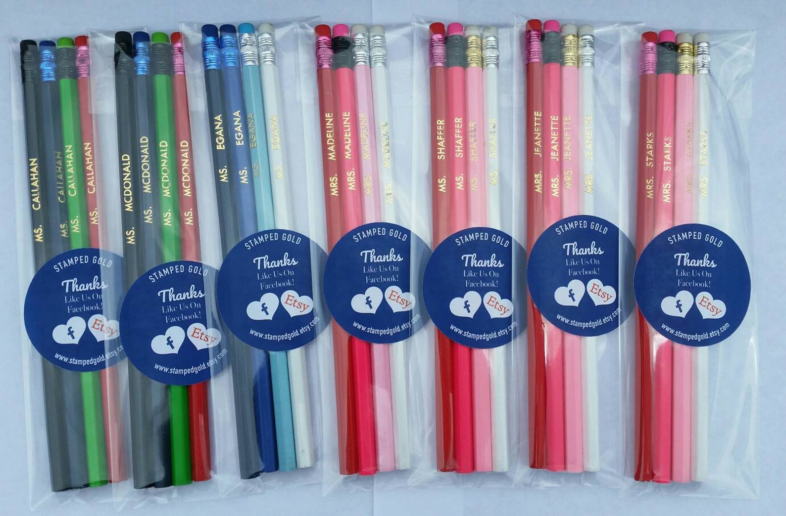 Personalized Name Pencils kid gift girl boss back to | Etsy