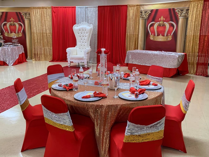 Royal Prince Crown Red and Gold Backdrop for Birthday or Any | Etsy