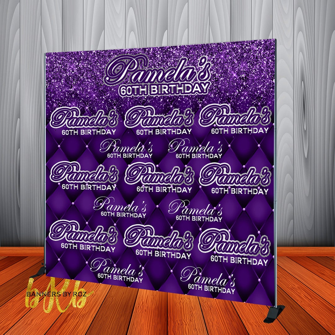 Royal Purple Step and Repeat Backdrop for Birthday - Graduation ...