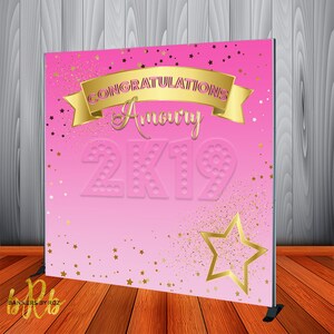 Prom or Graduation or Homecoming All Stars Backdrop Step and Repeat for ...