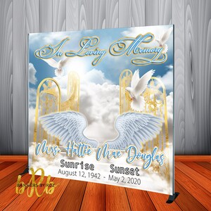 Memorial Funeral Backdrop - in Loving Memory Banner to Use at Memorial ...