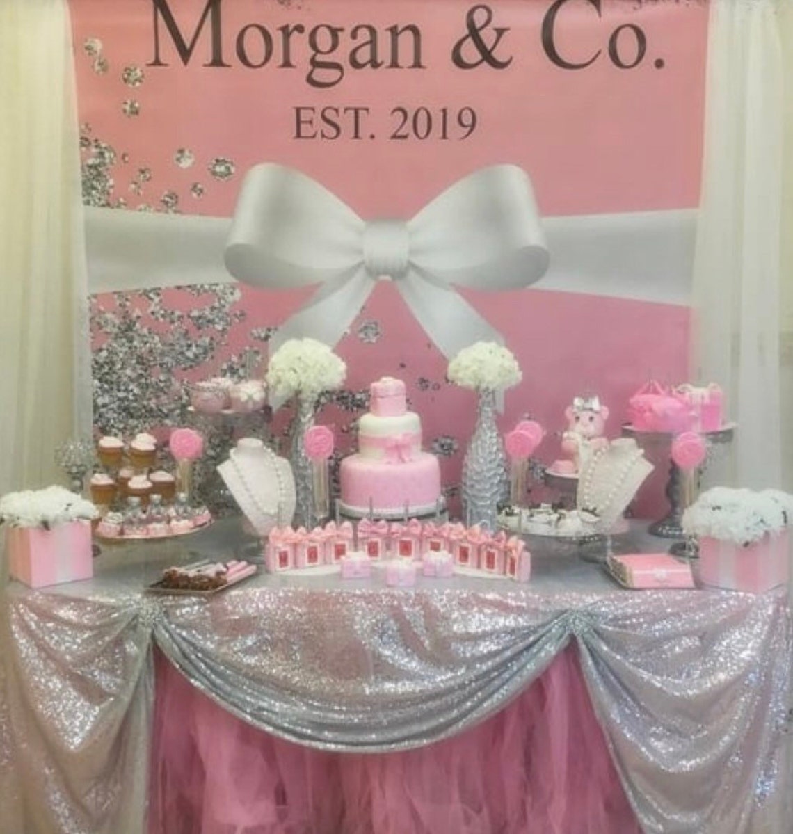 Pink Bling Backdrop for Baby Shower Sweet 16 Birthday Prom - Etsy