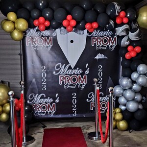 Prom Send off Tuxedo Backdrop - Step and Repeat Backdrop for Prom or ...