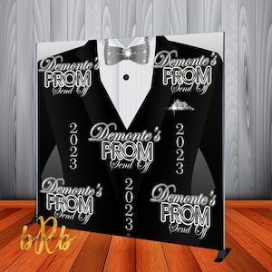 Prom Send off Tuxedo Backdrop - Step and Repeat Backdrop for Prom or ...