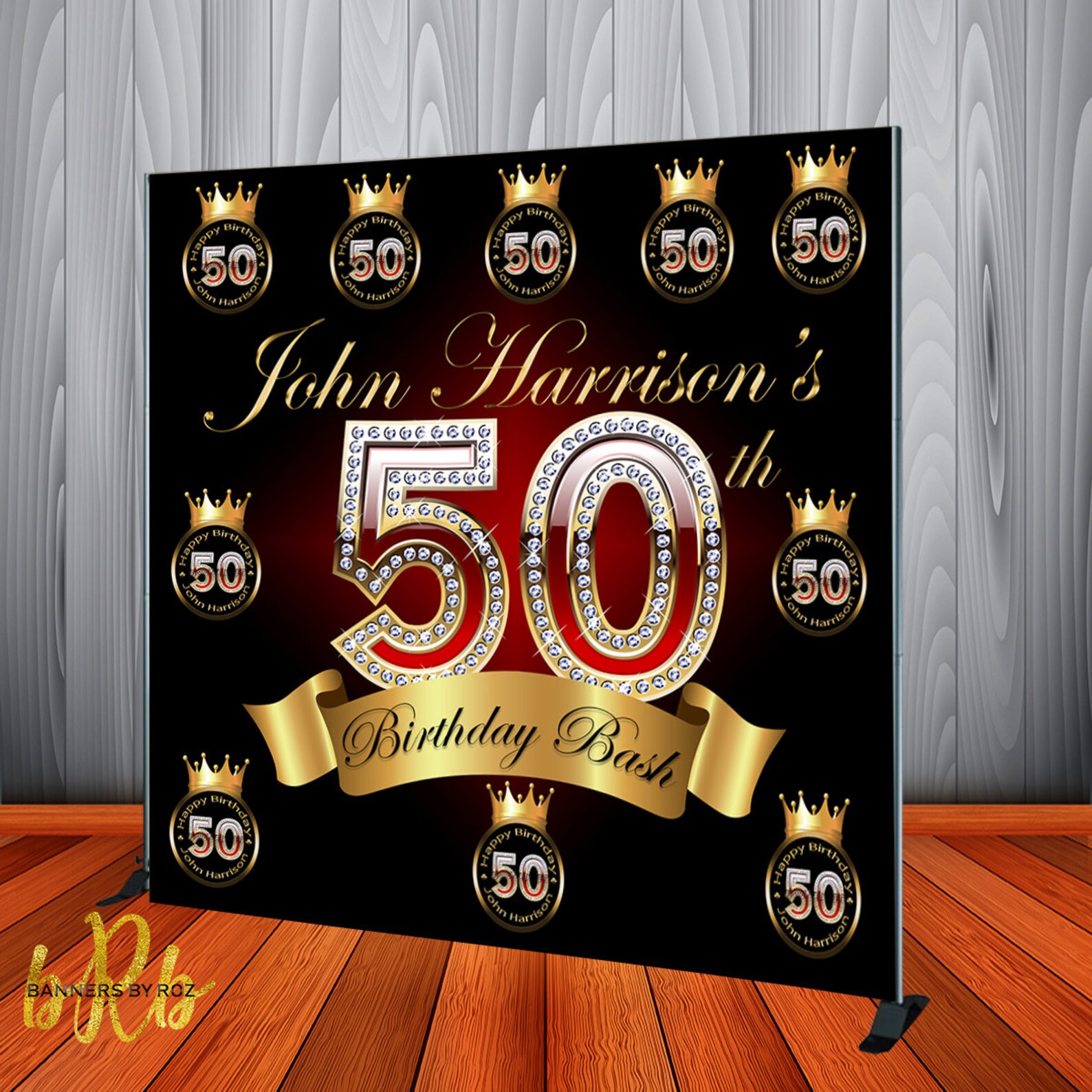 Classic Step and Repeat Backdrop for 50th Birthday 40th - Etsy
