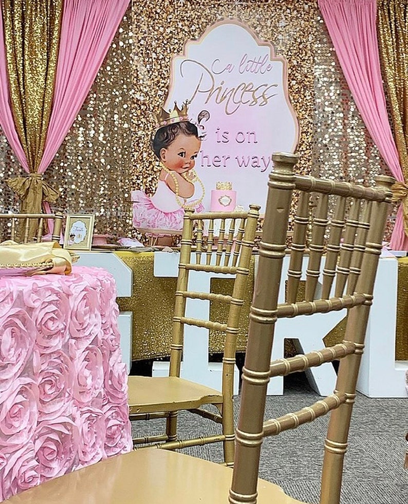 Royal Pink Baby Girl Princess Baby Shower Backdrop Custom - Etsy