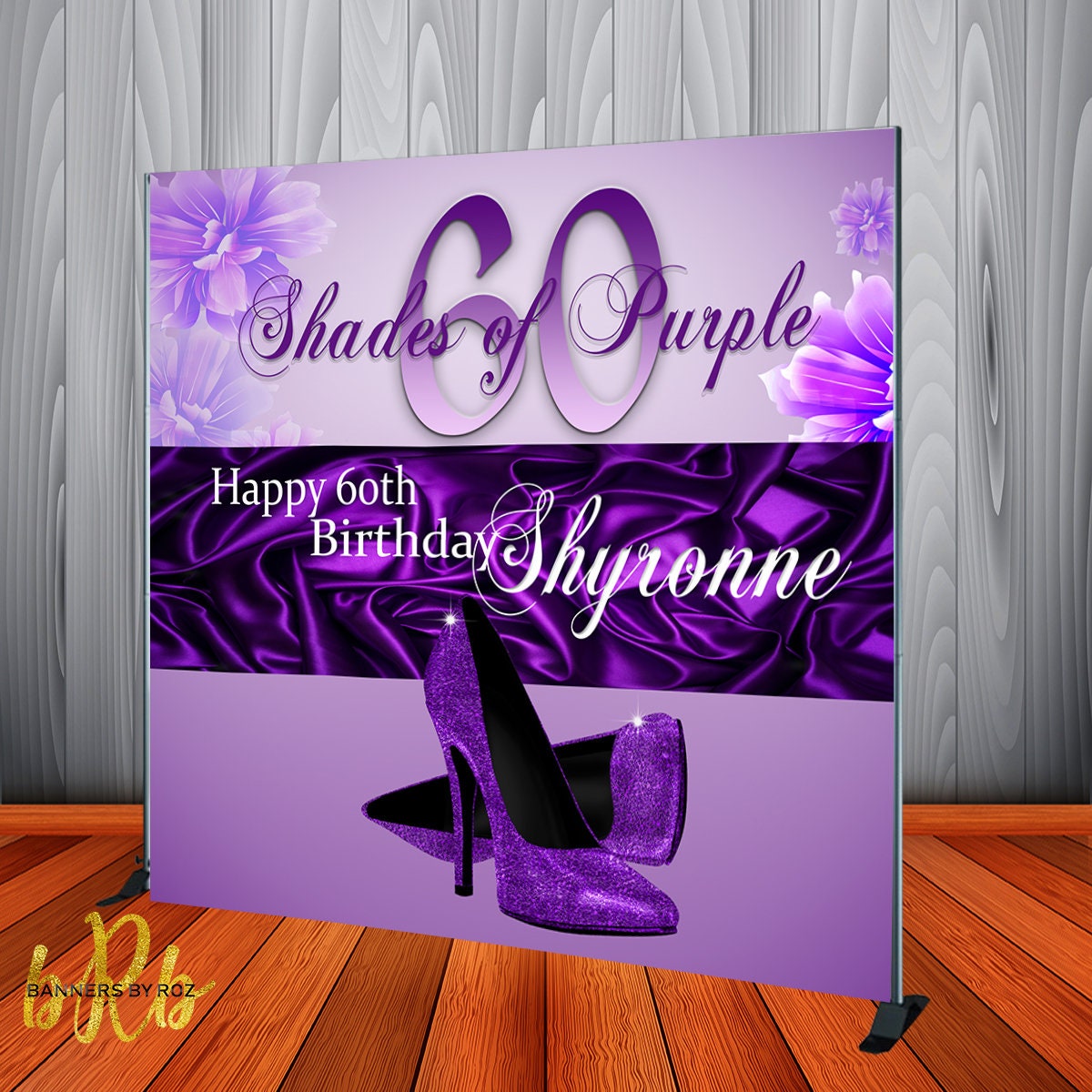 Shades of Purple Theme Backdrop - Birthday Backdrop for 60th - 50th ...