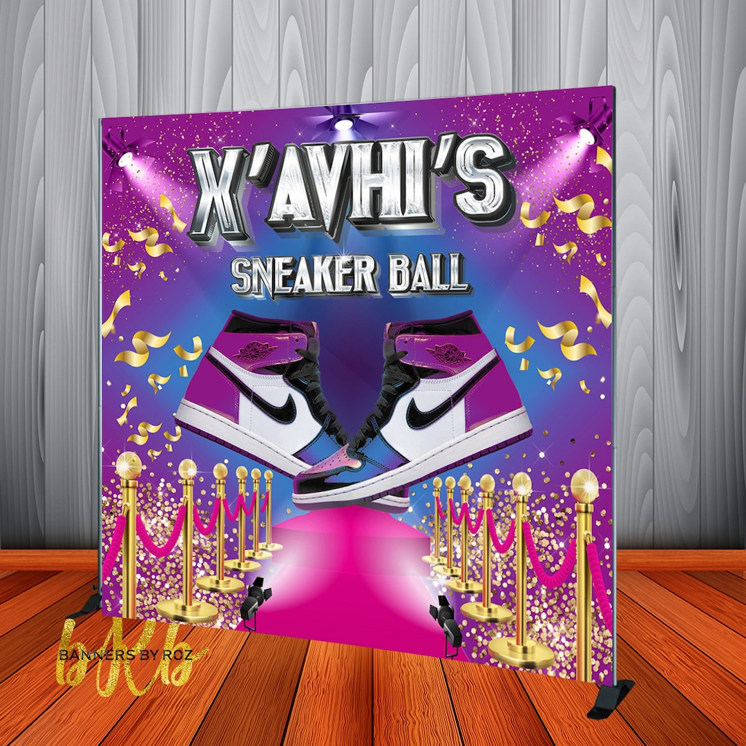 Sneaker Ball Birthday Party Backdrop - Custom Sneaker Ball for Girls ...