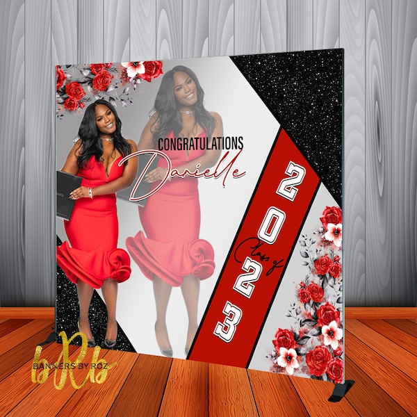 Red and Black Graduation Backdrop - Etsy