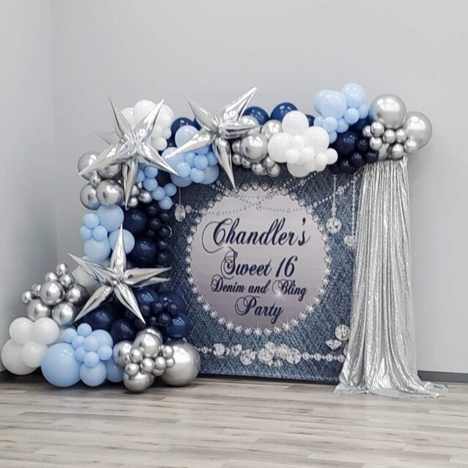 Denim & Diamonds Theme Party Backdrop - Step N Repeat Backdrop for ...