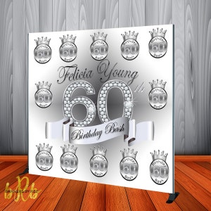 Royal Step and Repeat Backdrop for 60th Birthday, 50th Birthday, 40th ...