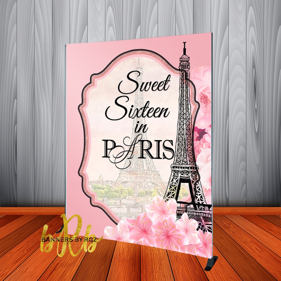 Paris Theme Backdrop for Sweet 16 Birthday, Prom, Weddings, Baby Shower ...