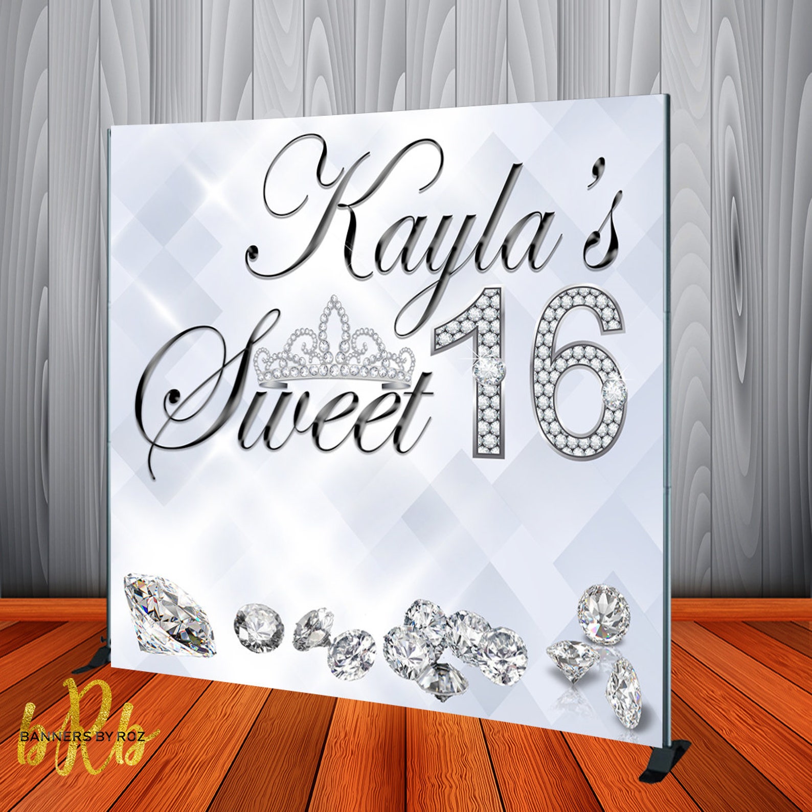 White Diamonds Backdrop for Sweet 16 Birthday, Weddings, Quinceanera ...
