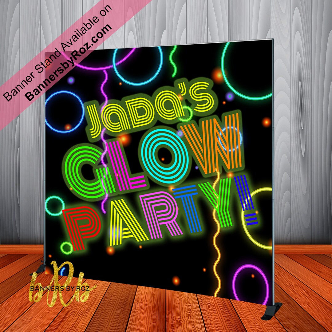 Glow Party - Neon Glow in the Dark Backdrop for Birthday Party ...