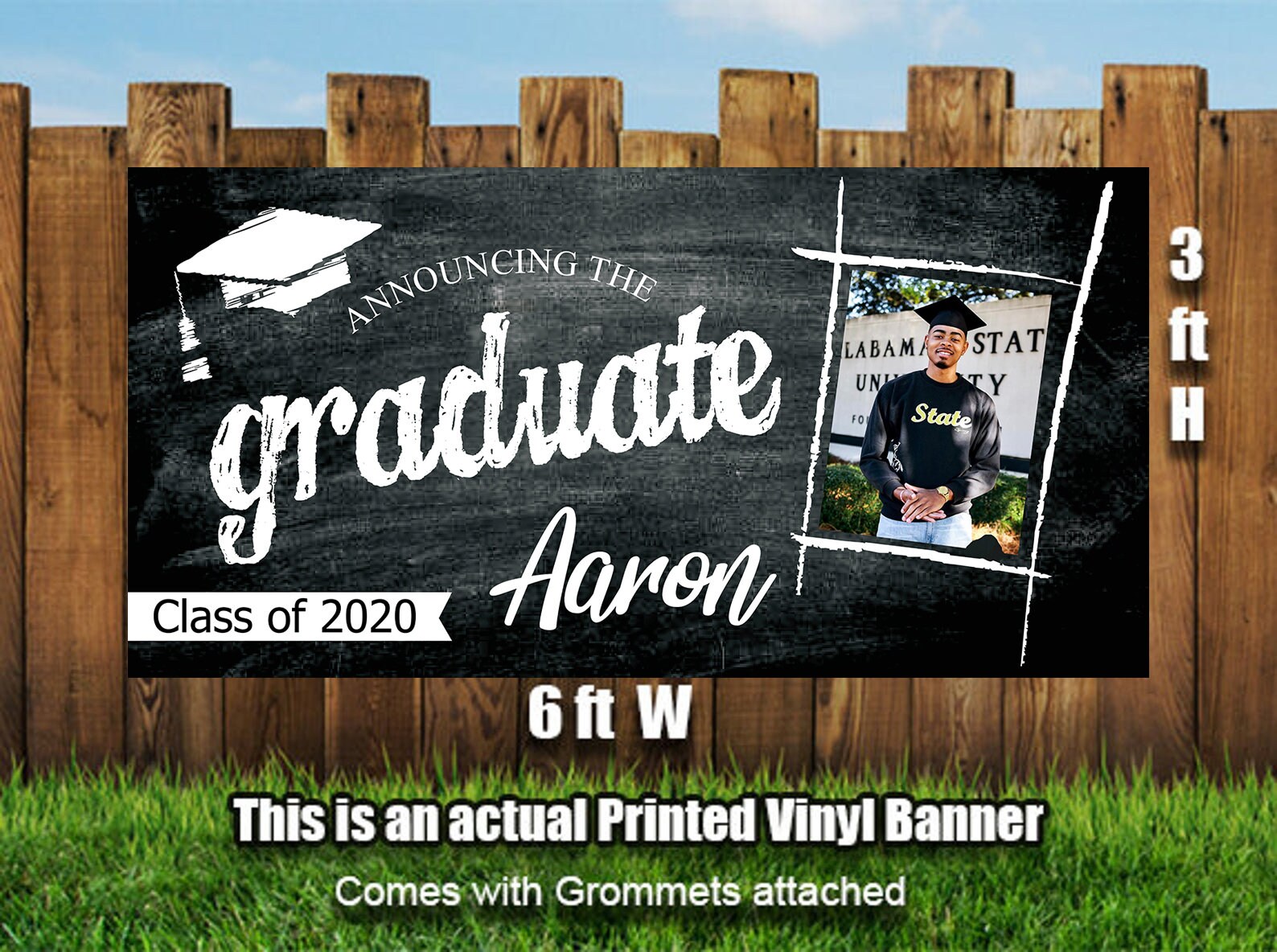 Graduation Photo Banner Chalkboard - Personalized Graduation Banner ...