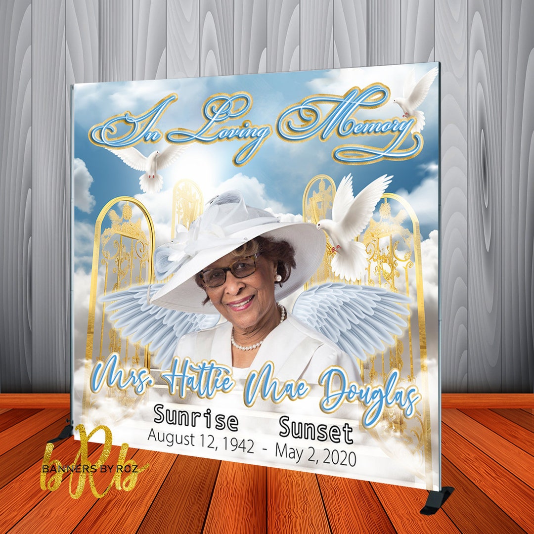 Memorial Funeral Backdrop - in Loving Memory Banner to Use at Memorial ...