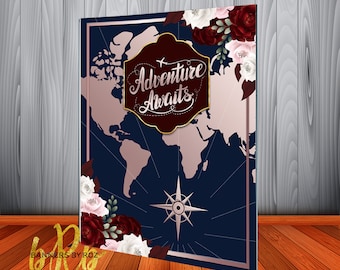 Printable Let the Adventure Begin Bunting World Map Travel - Etsy