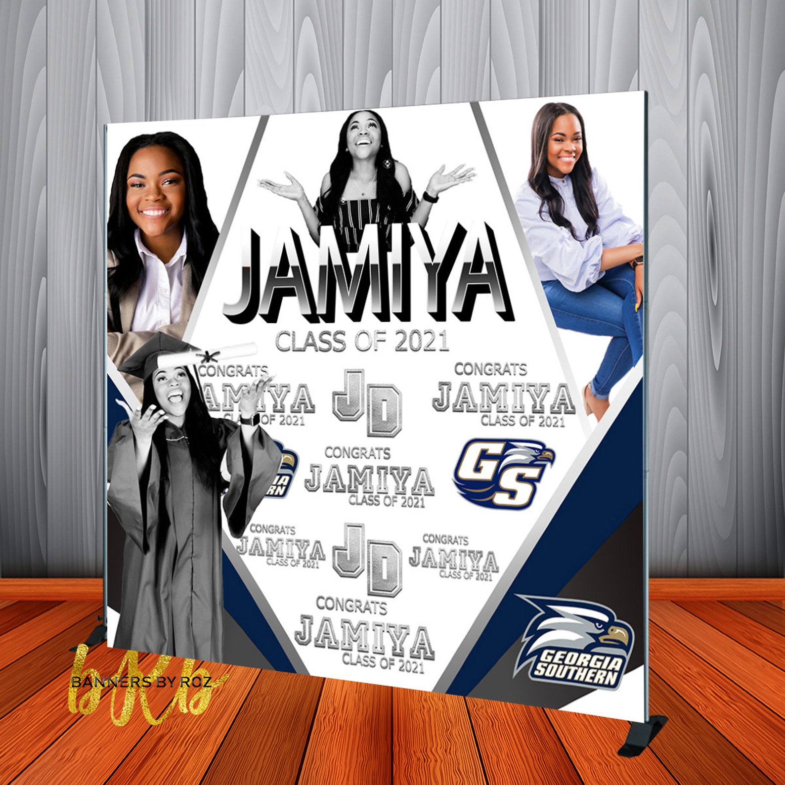 Graduation Photo Collage Backdrop - Personalized Graduation Photo ...