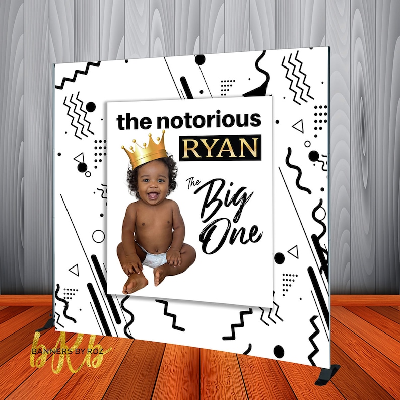 Notorious BIG 1st Birthday Backdrop - Photo Backdrop for Baby's 1st ...