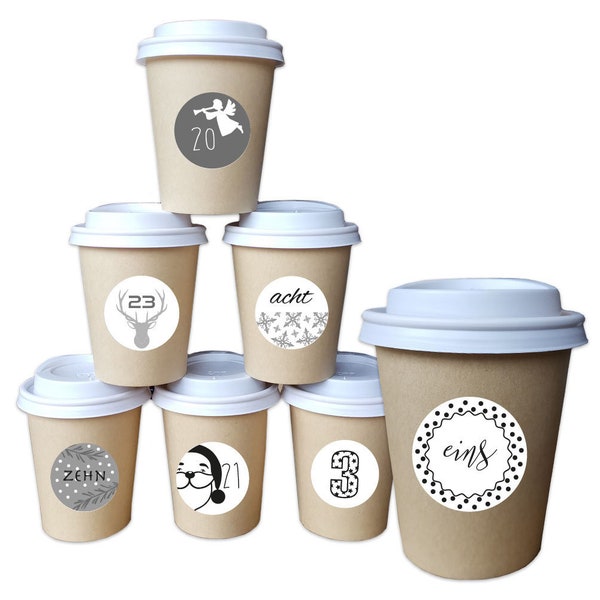 Black and White Advent Stickers - Etsy