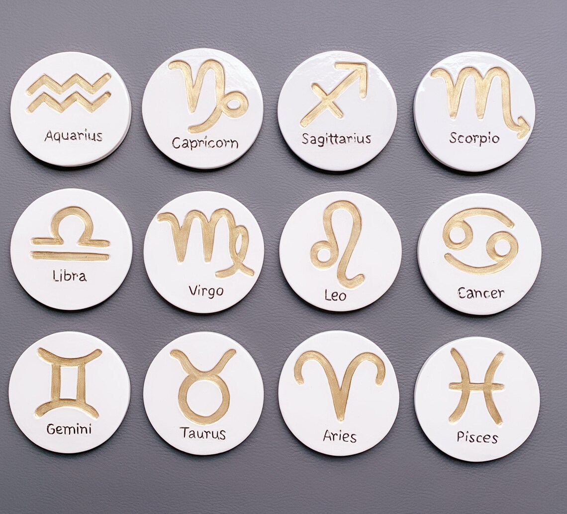 Ceramic Astrology Signs Coaster Set Non Slip Coasters for - Etsy