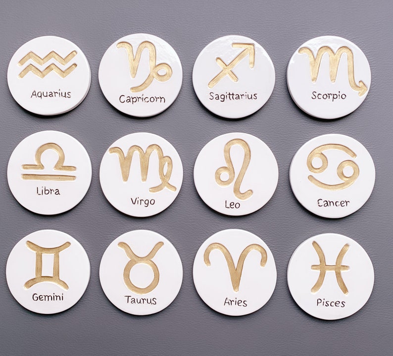 Ceramic Astrology Signs Coaster Set Non Slip Coasters for - Etsy