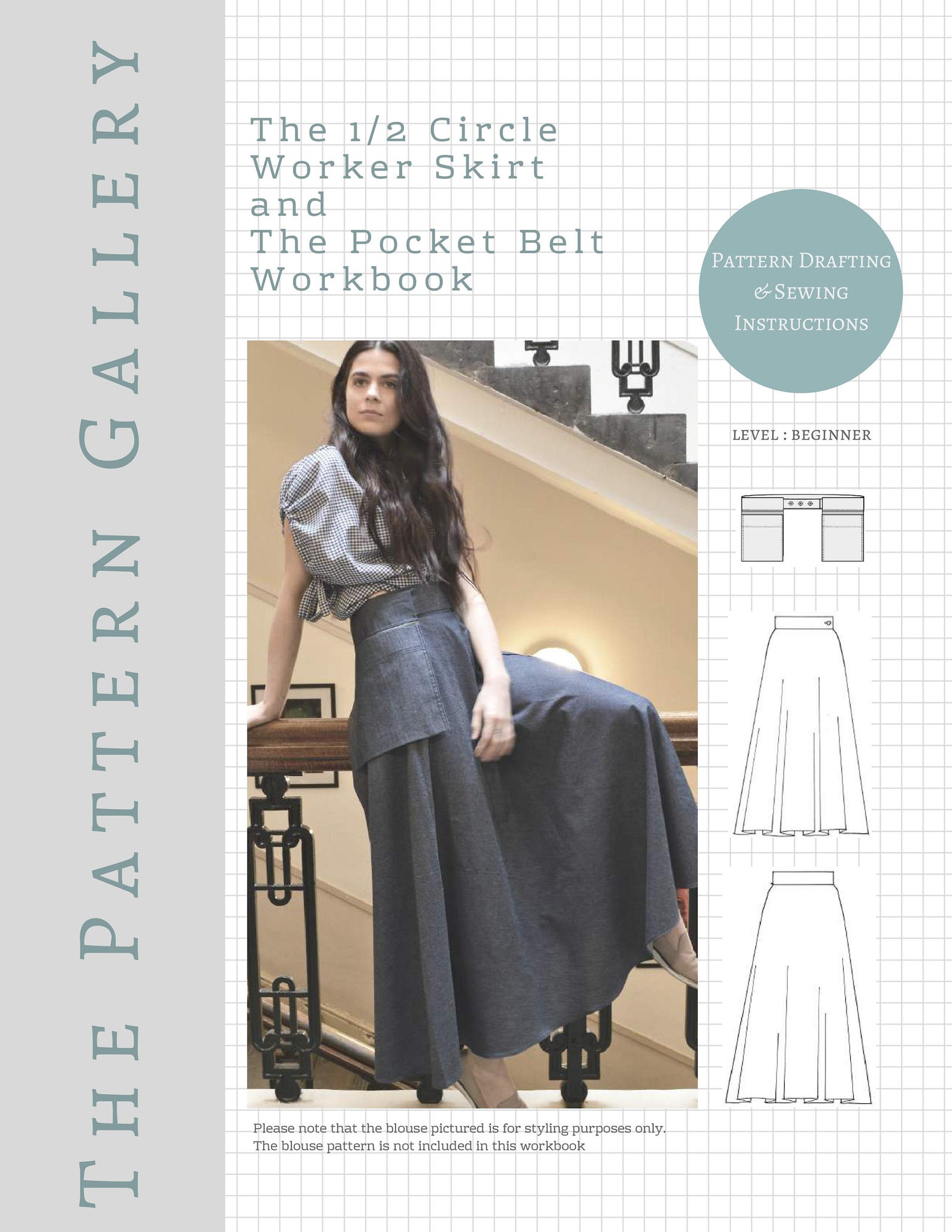 Pdf: the 1/2 Circle Worker Skirt & Pocket Belt Pattern Sewing ...