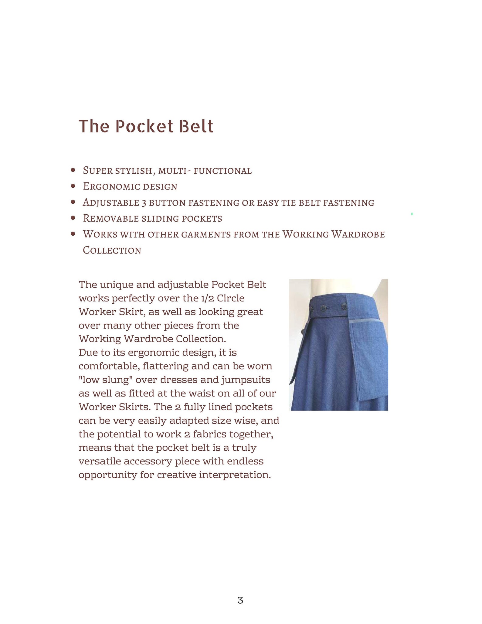 Pdf: the 1/2 Circle Worker Skirt & Pocket Belt Pattern Sewing ...