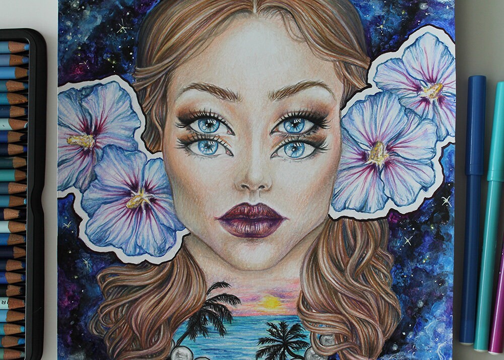 Trippy Psychadelic Portrait Painting Original Artwork - Etsy