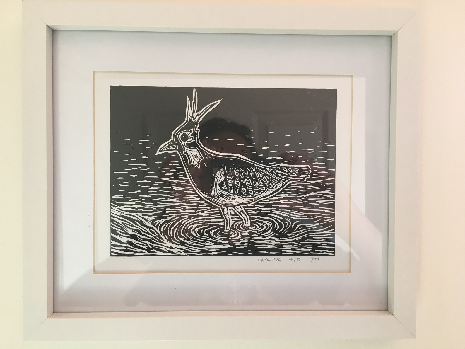 Lapwing Print// Lino Cut//black and White// Original// Birthday Gift ...
