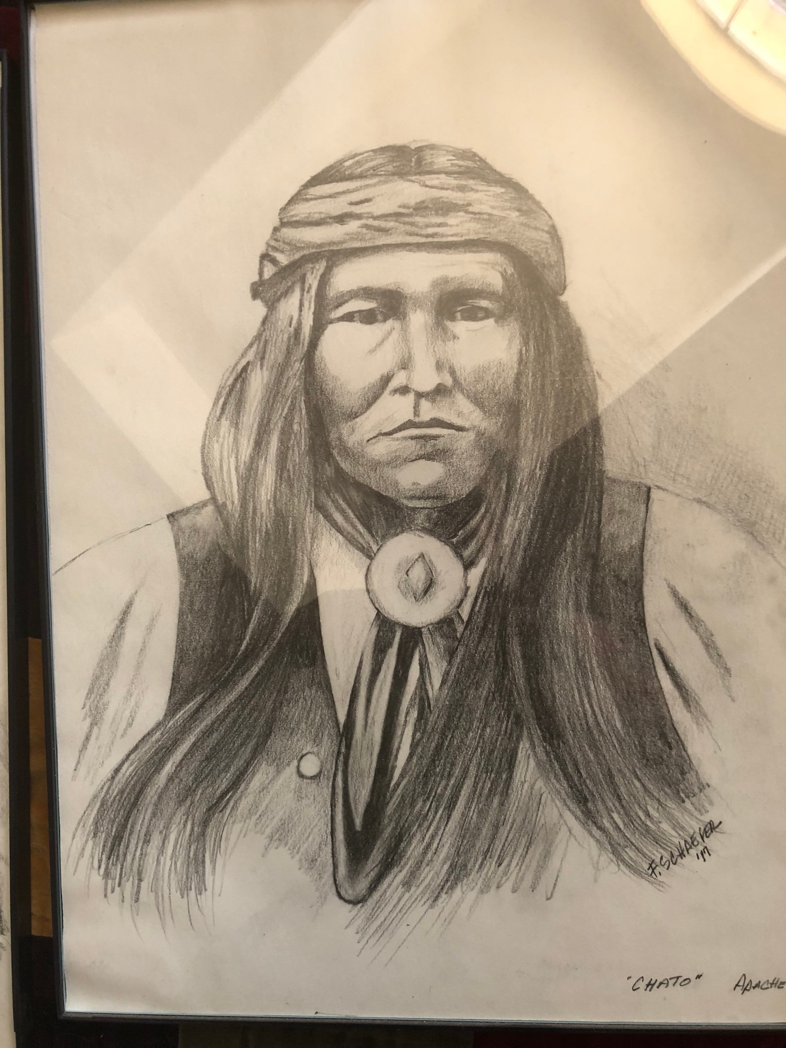Original Hand Drawn Portrait of Chato, a Chiricahua Apache Subchief - Etsy