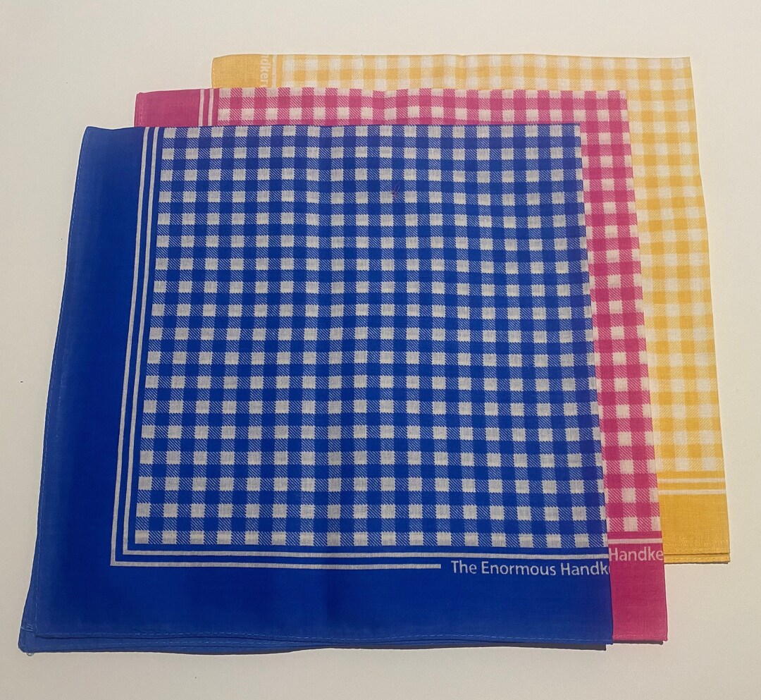 Enormous Traditional Men’s Handkerchief, Gingham, Set of 3 - Etsy UK