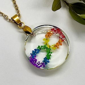 Autism Awareness Necklace, Rainbow Infinity Autism Necklace With Real ...