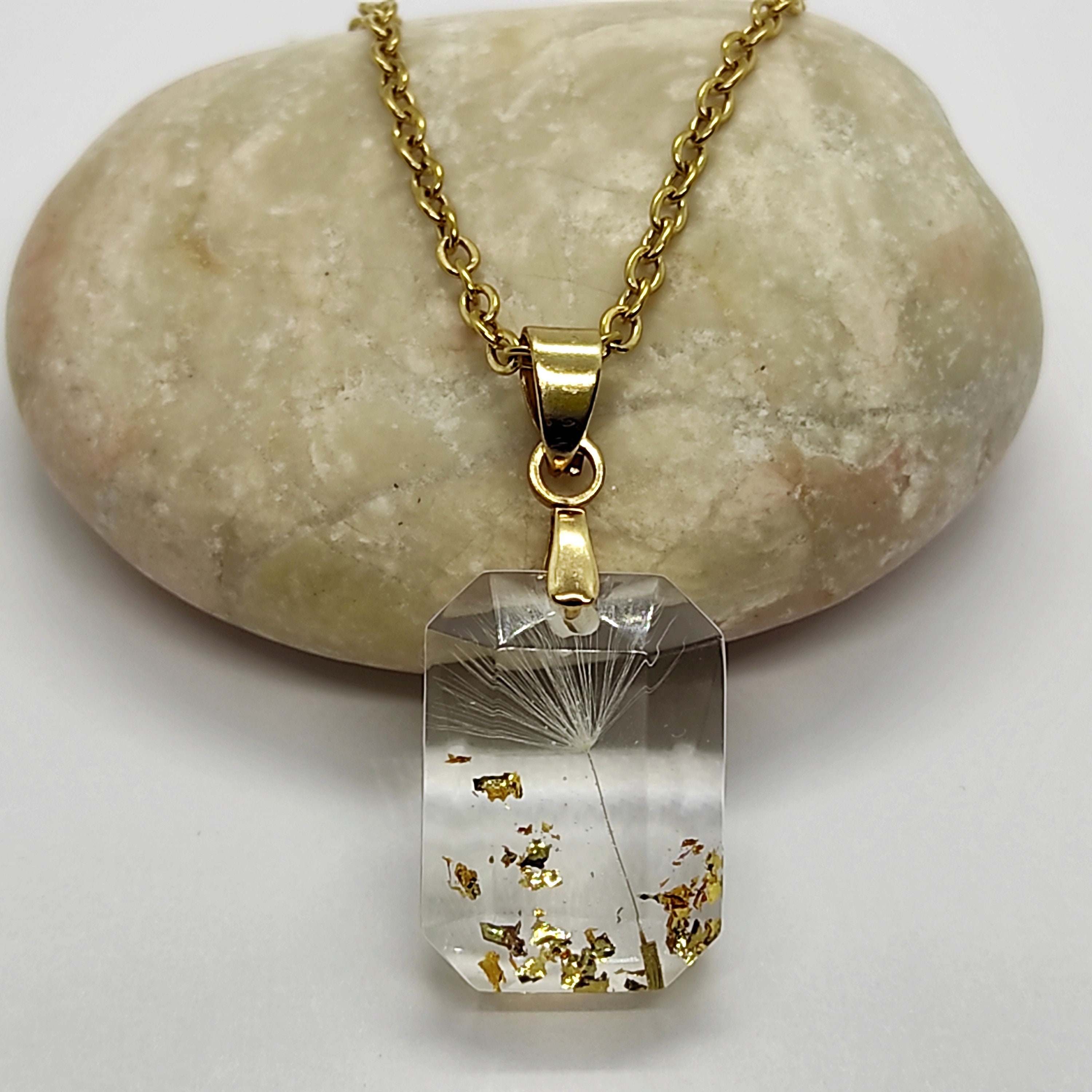 Make a Wish Necklace, Dandelion Necklace, Resin Dried Flower Jewelry - Etsy