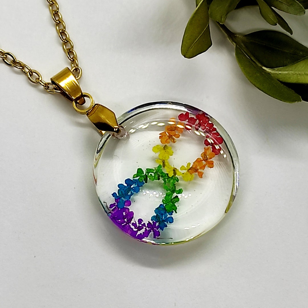 Autism Awareness Necklace, Rainbow Infinity Autism Necklace With Real ...