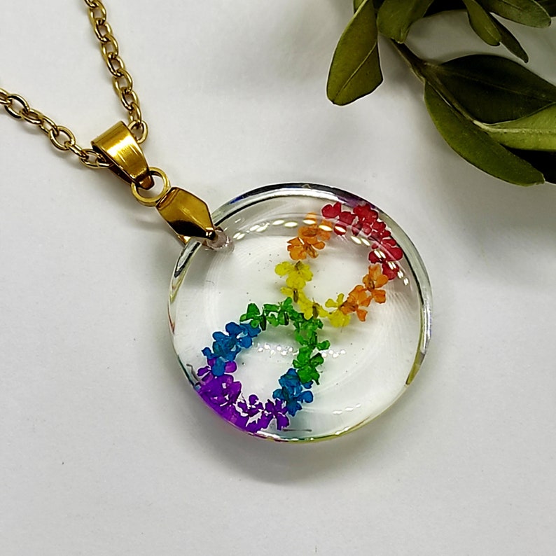 Autism Awareness Necklace, Rainbow Infinity Autism Necklace With Real ...